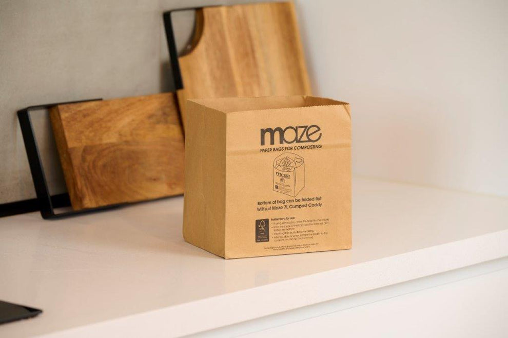7L Compost Caddy with 10 Paper Bags – mazeproducts