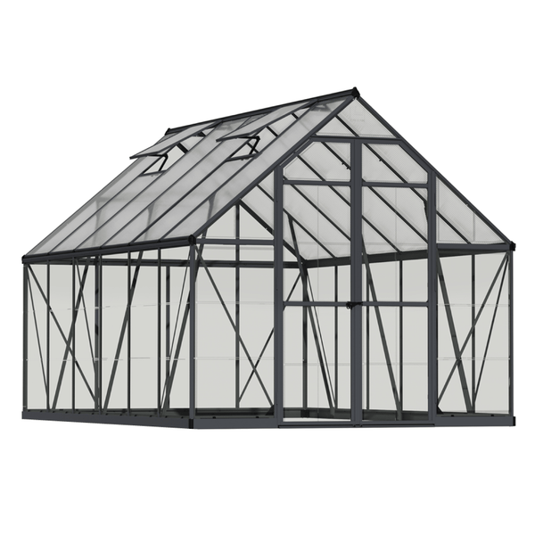 PRE ORDER: JUNE. - 8' x 12' Balance Greenhouse - Grey Frame (2.5m x 3 ...