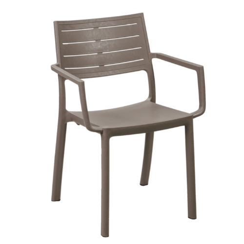 PRE ORDER: SEP. - Keter Metaline Metal Look Dining Chair: Cappuccino ...